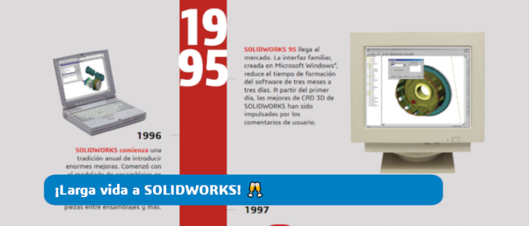 ¡Larga vida a SOLIDWORKS! - Infografía evolución del software